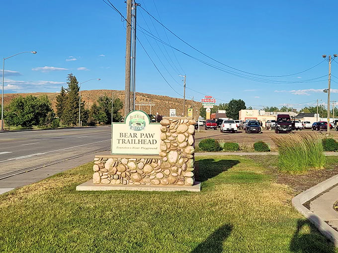 The Bear Paw Trailhead welcomes outdoor enthusiasts in Evanston, where recreation costs nothing but time.
