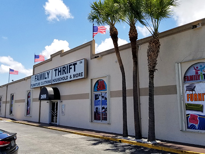 Family Thrift Store keeps it simple outside so they can focus on what matters: filling your home without emptying your wallet.