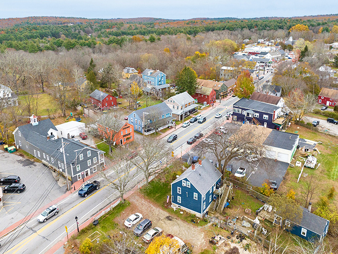 Glocester's rainbow of clapboard homes nestled against nature's fiery backdrop&mdash;like a Norman Rockwell painting that got a modern color upgrade.