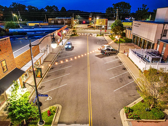Evening light transforms this small town into something that would make Andy Griffith feel right at home.