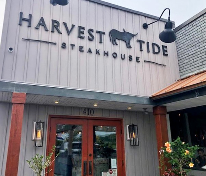 "Coastal charm meets serious steak skills. That pig silhouette isn't just cute&mdash;it's a promise of flavor."