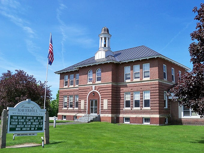 Red brick dignity with a touch of clock tower swagger! Haverhill's municipal building stands like a well-dressed gentleman at a country dance.