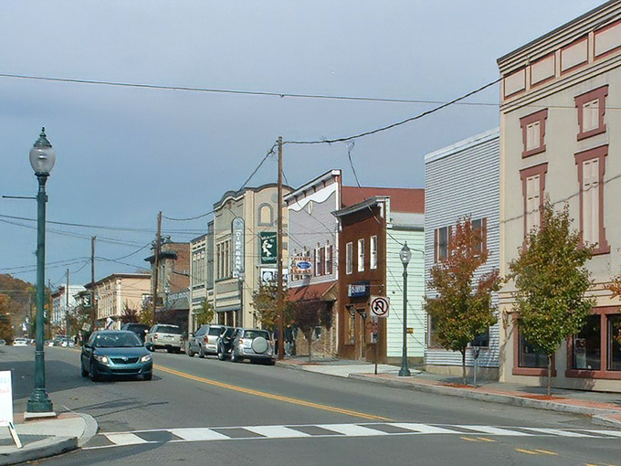 This main street scene captures small-town America when it's having its absolute best hair day.