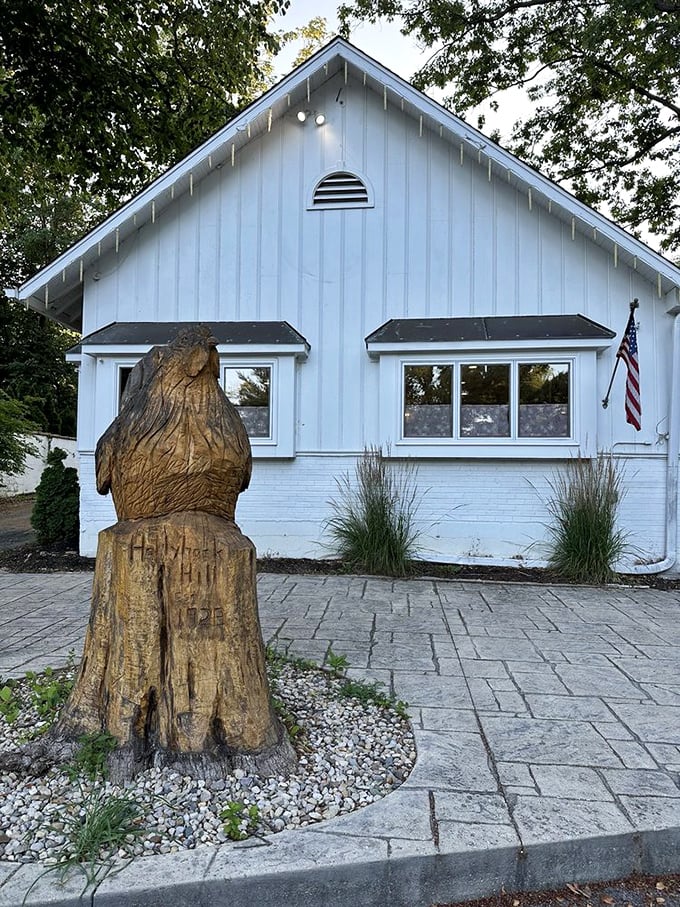 That wooden chicken carving outside Hollyhock Hill isn't just decoration &ndash; it's a monument to fried chicken perfection within.