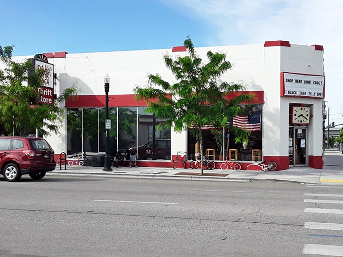 Sunshine gleams off the Idaho Youth Ranch, where yesterday's fashion finds new life and new admirers daily.