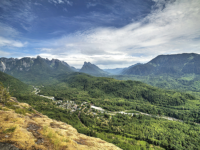 The misty mountains surrounding Index create a moody backdrop worthy of a fantasy novel. Middle-earth might be fictional, but this magic is real.