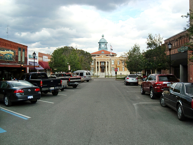 Downtown Inverness looks like it was plucked from a Norman Rockwell painting, complete with courthouse and classic cars.