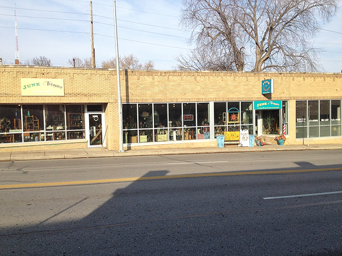 The brick building's character matches the eclectic mix of treasures waiting inside for discovery. 