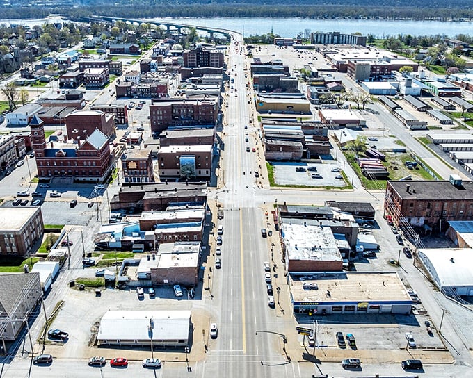 The Mississippi River frames Keokuk's historic downtown, where water views come without the coastal price tag.