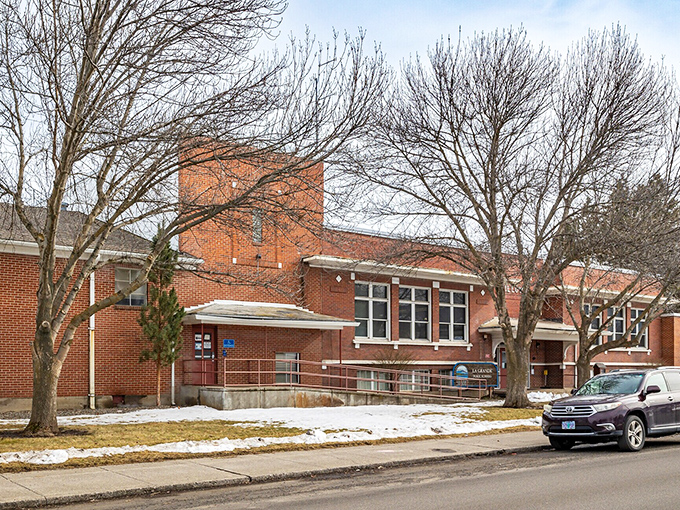 Snow dusts the streets of La Grande, where heating bills stay as reasonable as the friendly locals.