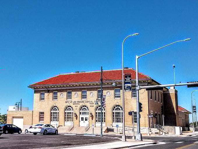 Las Cruces combines stunning architecture with budget-friendly amenities, like this beautiful municipal building where city services remain accessible.