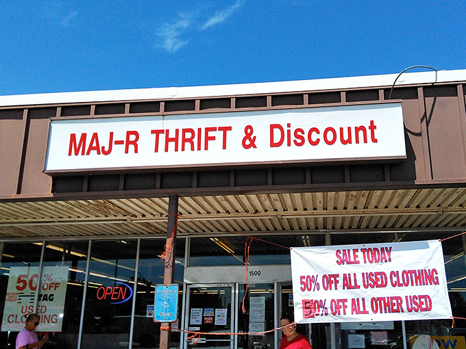 That "SALE TODAY" banner isn't just marketing&mdash;it's a promise of the wallet-friendly wonders waiting inside Maj-R Thrift.