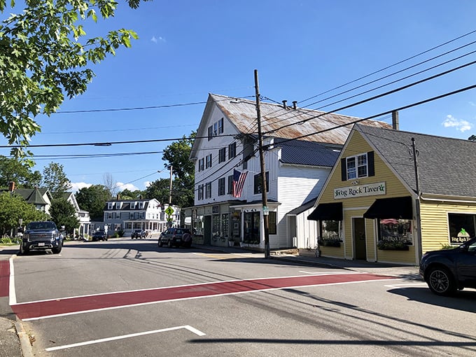 Colorful homes line Meredith's streets, their weathered charm a testament to generations who've called this lakeside community home.
