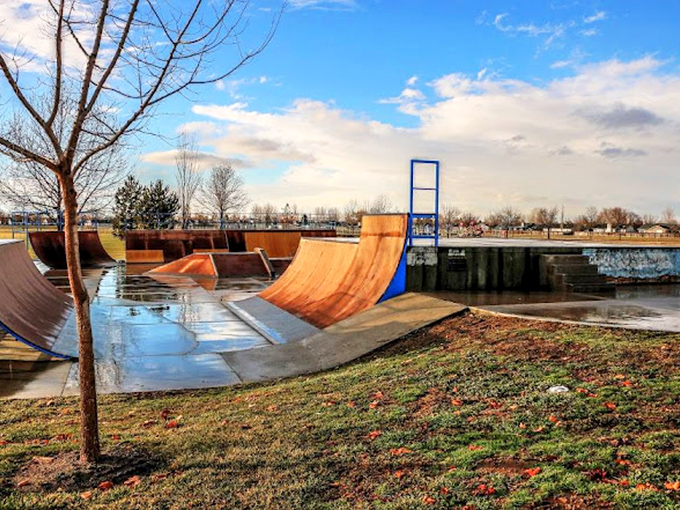 Even the skate park in Middleton gets a splash of water, proving Idaho towns know how to keep cool on a budget.