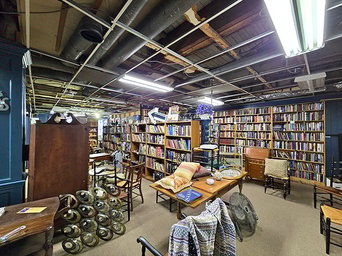 Floor-to-ceiling books and antique furniture prove some collections never go out of style.