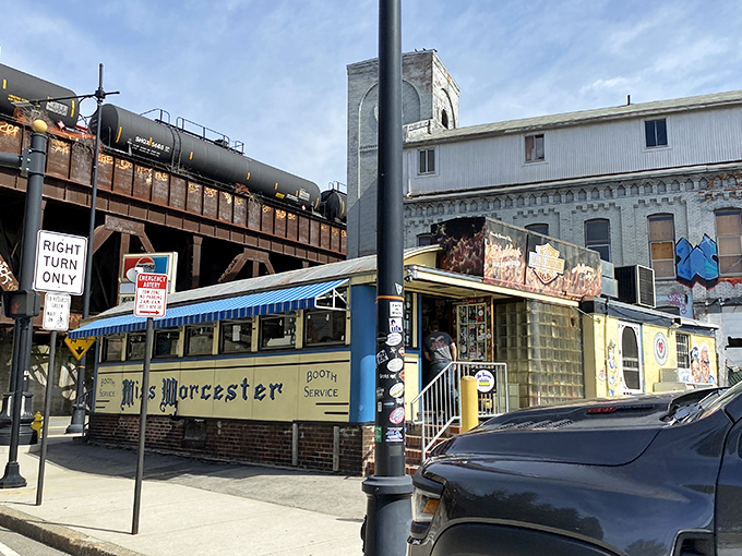 Industrial backdrop, timeless flavor - where working-class heroes fuel up for the day ahead.