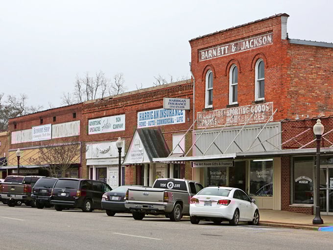 Classic brick facades frame a town where your retirement budget stretches like taffy.