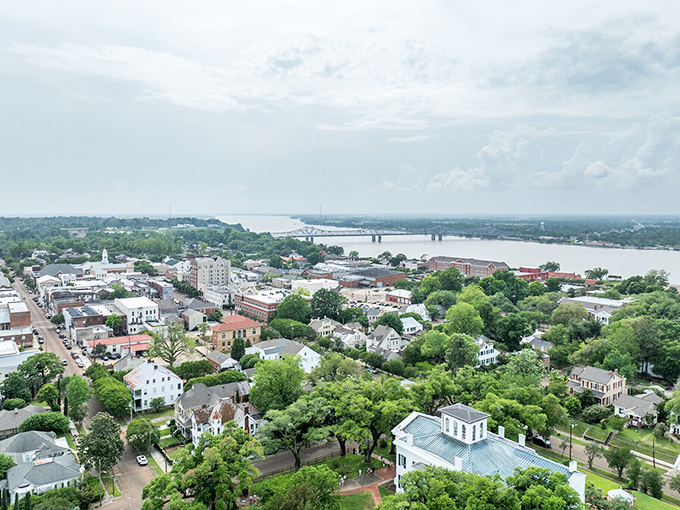 Natchez from above looks like a model train village come to life &ndash; complete with river views that never get old.