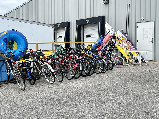 Those bicycles lined up outside aren't just for show - they're proof that great finds await inside. 