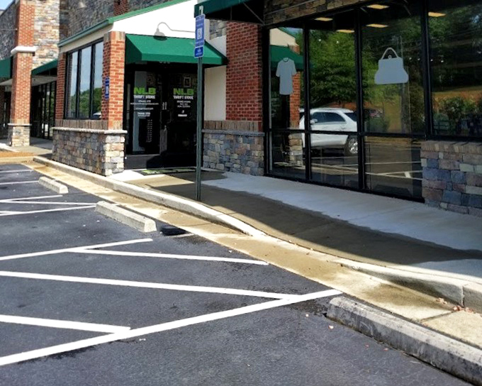 Clean white brick and professional signage show that quality thrifting has definitely gone upscale.