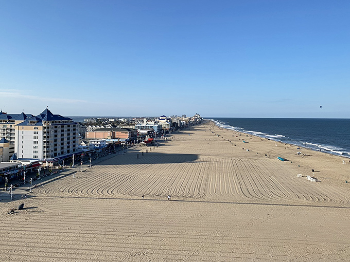 Ocean City's coastline stretches endlessly, proving that beachfront retirement dreams don't have to break the bank.