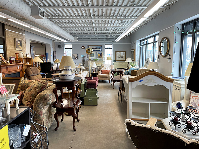 Inside those windows, furniture and home decor wait patiently to transform someone's house into their personal design magazine spread.