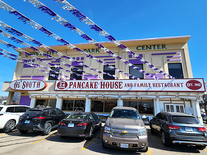 Those festive streamers suggest celebrations happen daily here - probably over stacks of golden pancakes.