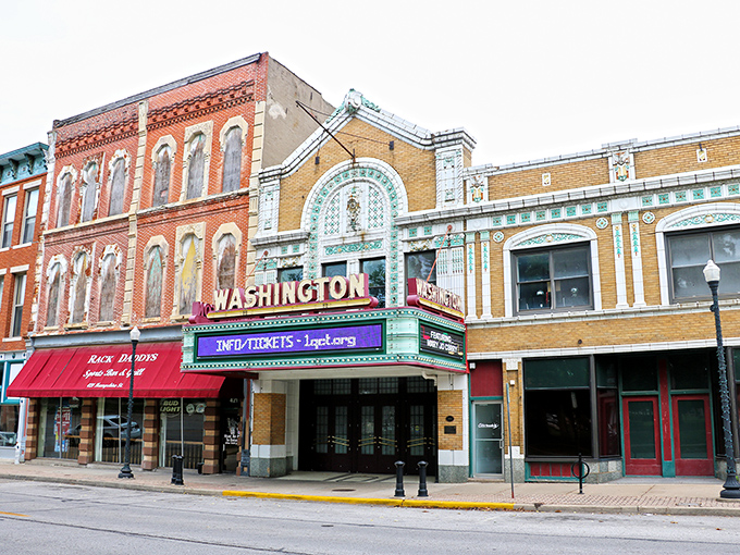 Downtown historic theater stands proud like a time capsule from America's golden age of entertainment.