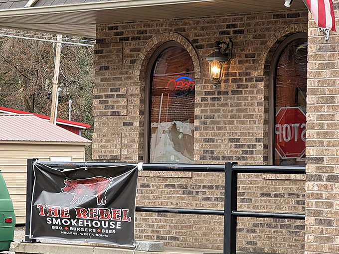 Those arched windows at Rebel Smokehouse have seen generations of BBQ lovers come through. The smoke signals say "Get in here!"