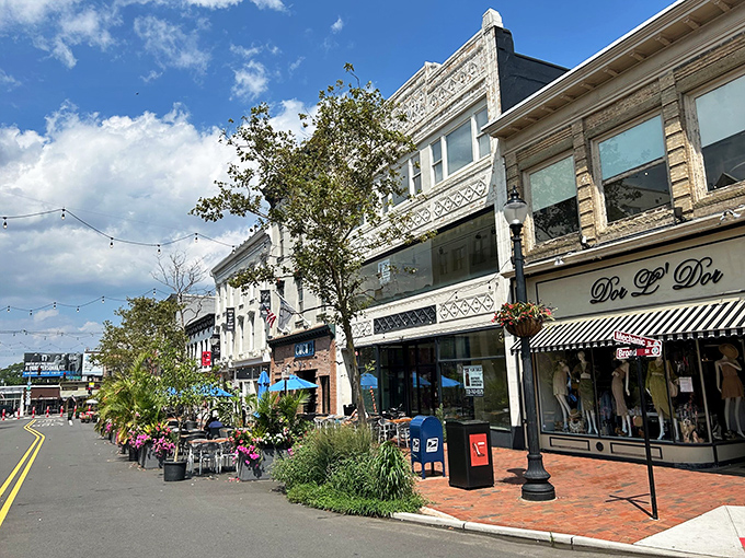 Colorful storefronts and brick sidewalks give Red Bank its distinctive character, proving that charm never goes out of style here.