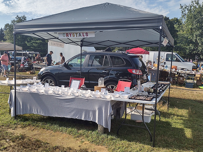 Under that simple tent lies a crystal collection that sparkles with possibilities and memories waiting to be made.