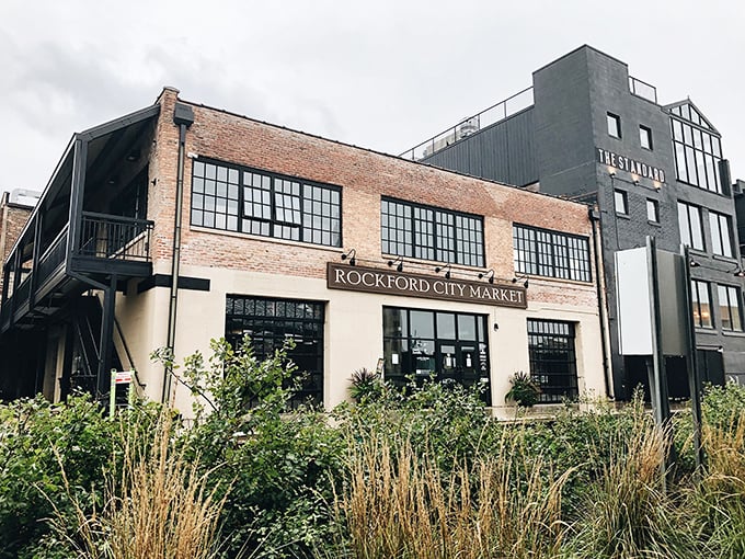 Industrial chic meets marketplace magic at Rockford City Market. Those windows have witnessed countless "I found it!" moments.