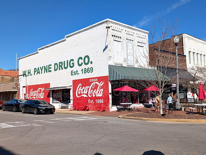 Classic Americana lives on in this historic drugstore, complete with vintage Coca-Cola signs and timeless appeal.