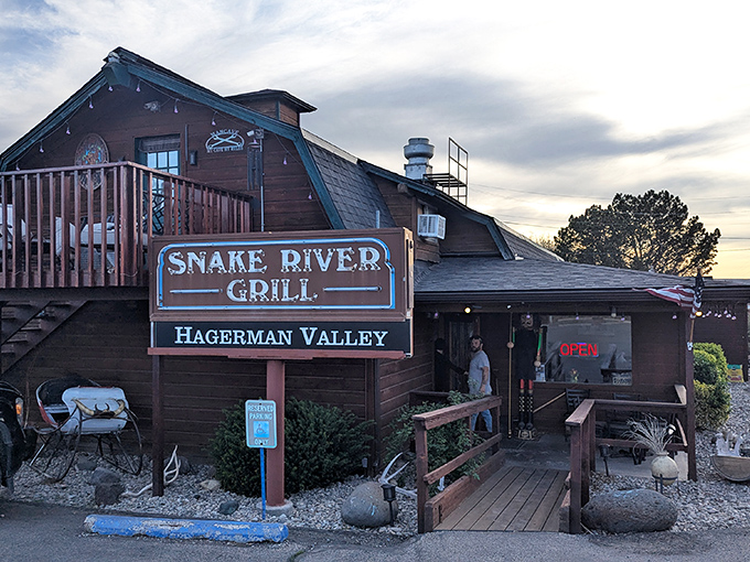 When your restaurant looks this cozy at sunset, you know the food inside matches the magic. 