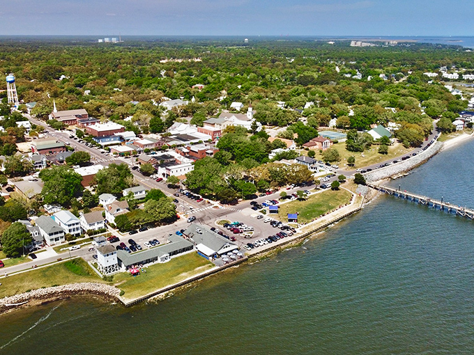 This fishing village from above looks like a postcard that decided to become reality.