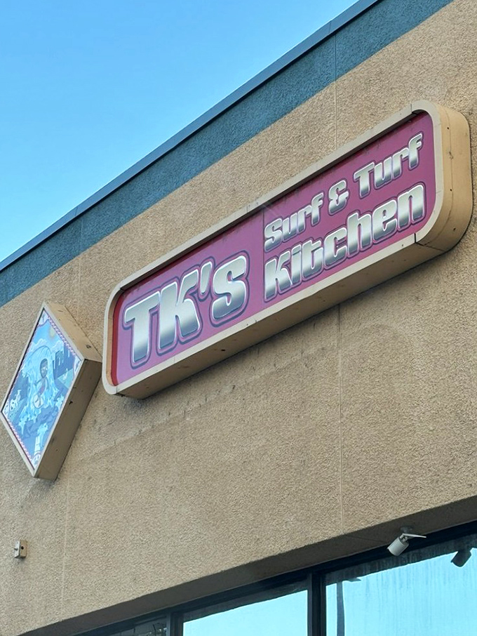 TK's pink sign might be understated, but the Surf & Turf Kitchen inside is anything but quiet.