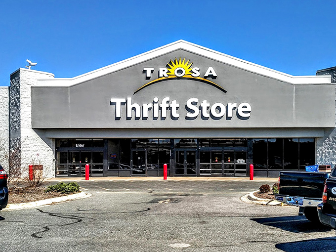 Clean lines and professional signage prove thrift shopping has evolved into a respectable retail experience. 