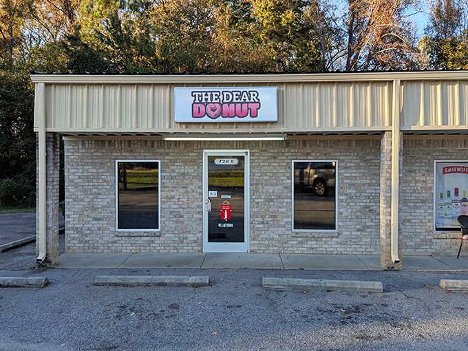 Simple brick exterior, extraordinary treats inside - The Dear Donut proves you should never judge a donut by its building.