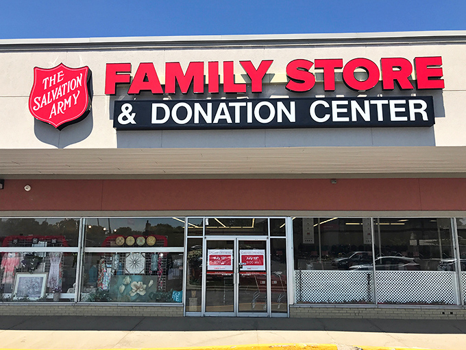 That welcoming entrance leads to a wonderland where furniture dreams come true without breaking the family budget.