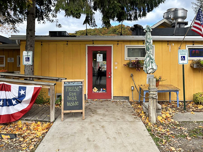 This charming lakeside spot looks like it was airlifted straight from a Georgia backyard barbecue party.