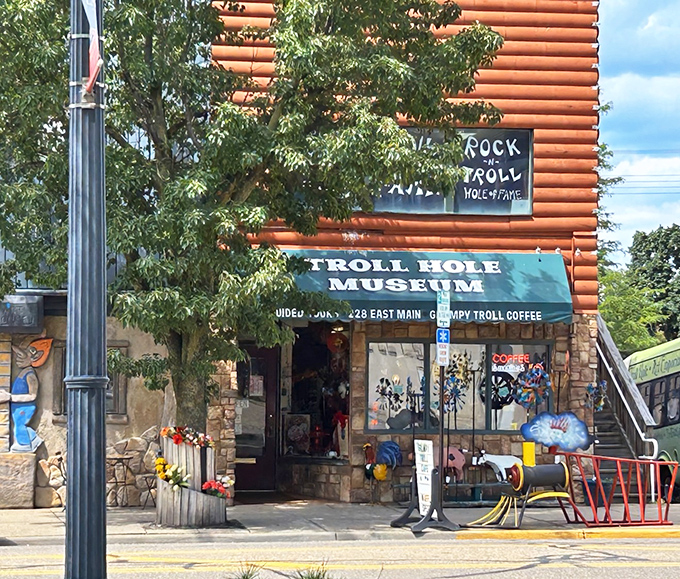 Troll Hole Museum's charming storefront promises "Rock-n-Troll" fame and grumpy coffee &ndash; a delightfully odd Ohio treasure hiding in plain sight.