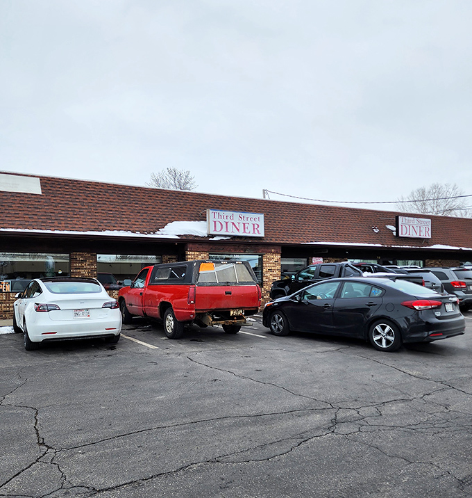Full parking lot, simple sign—the telltale marks of a local treasure where the food speaks louder than fancy decor.