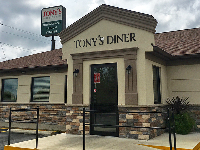 Rain or shine, Tony's Diner stands ready to serve up plates of nostalgia with its timeless, unpretentious charm.