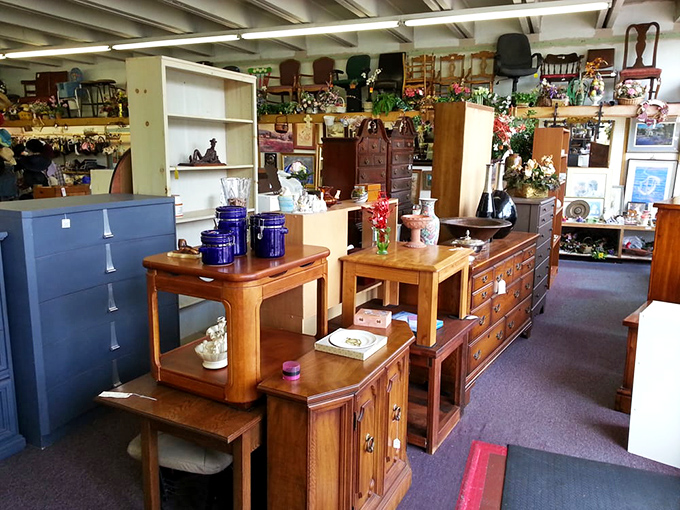 Wooden furniture paradise! At Unique Thrift, yesterday's dining sets become tomorrow's family heirlooms at fraction of the cost.