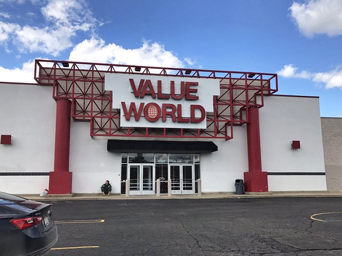 The impressive entrance sets the stage for what lies within&mdash;a department store's worth of secondhand treasures at prices that'll make you smile.