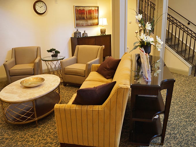 Warm, inviting interiors that prove affordable doesn't mean settling. Your grandkids will be asking when they can move in!