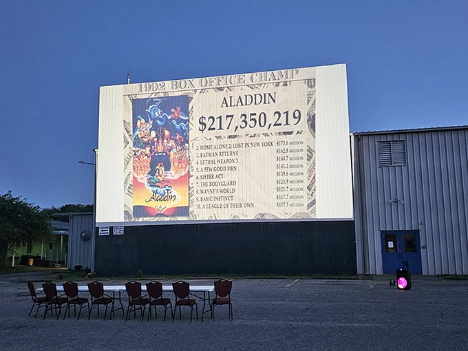Box office trivia on display! The Warhouse Drive-In celebrates cinema history while creating new memories under starry skies.