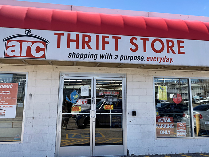 "Shopping with a purpose" isn't just a slogan&mdash;it's Arc's promise. That bright red canopy signals amazing finds ahead!