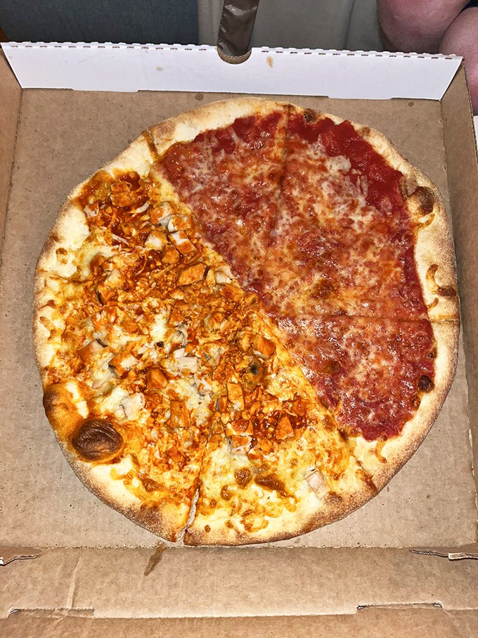 Why choose between Buffalo chicken and classic red sauce when you can have both? The culinary equivalent of having your cake and eating it too.