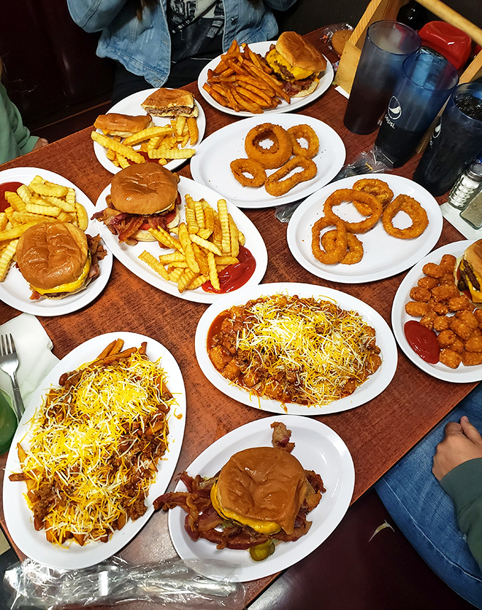 A table's worth of comfort food that could feed a small army or one very determined appetite.